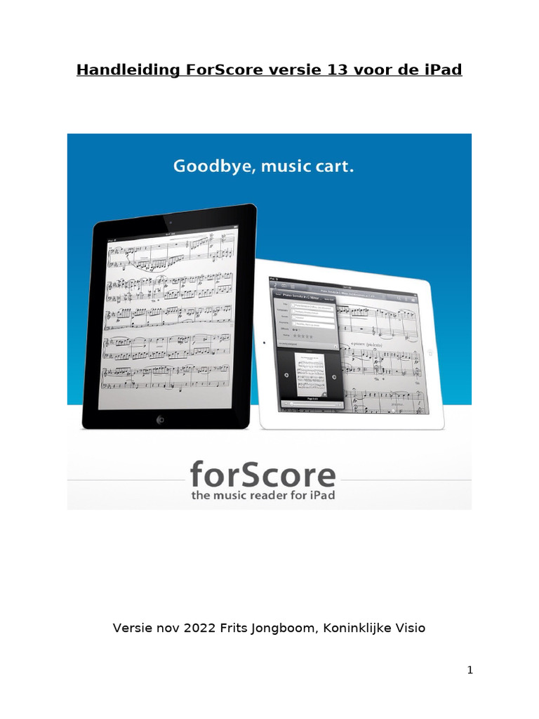 Handleiding Forscore Bladmuziek Ipad App | PDF