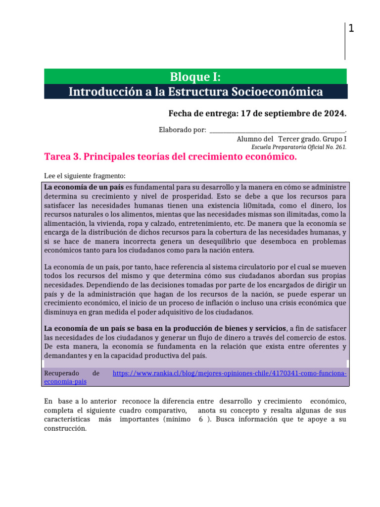 Tarea 3 - Principales Teorias Del Crecimiento Económico - 23 | PDF