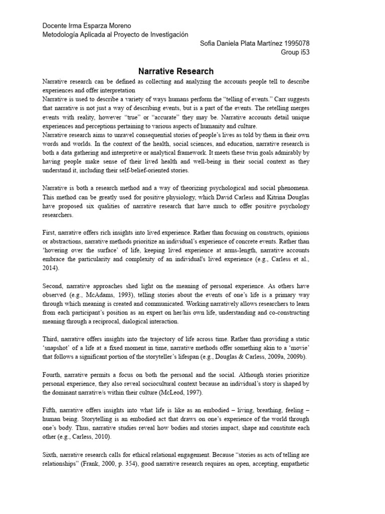 Narrative Research | PDF