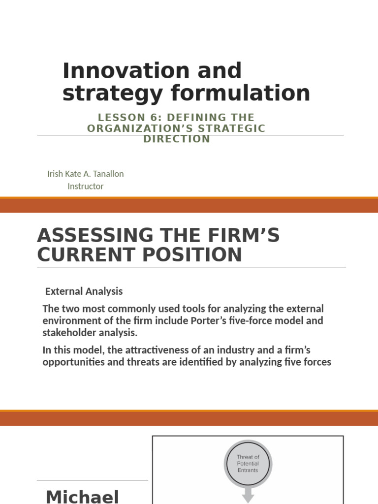 Lesson 6 Innovation and Strategy Formulation | PDF