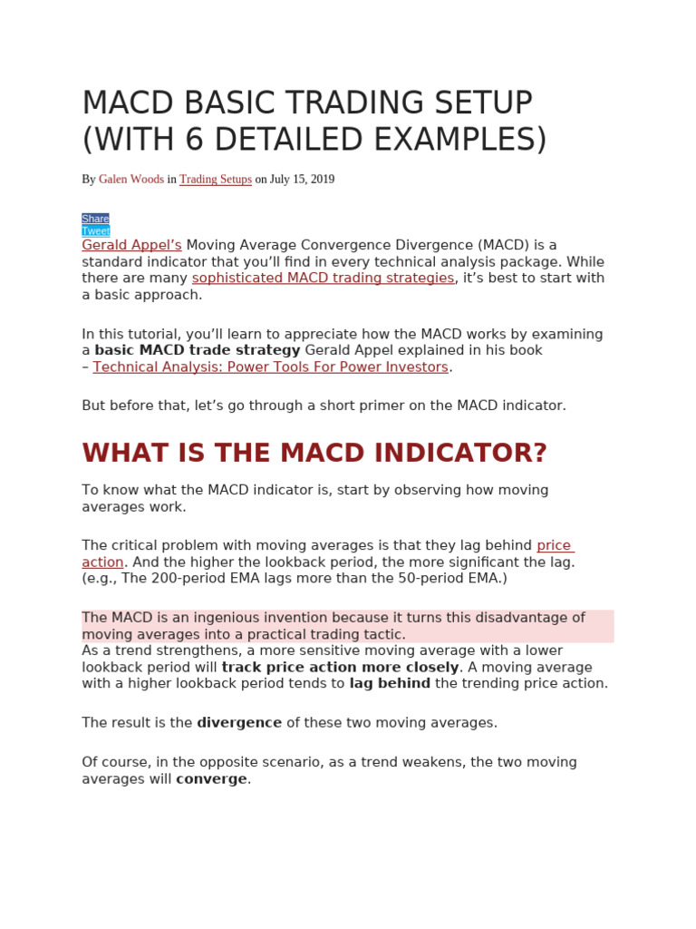 Macd Basic Trading Setup | PDF