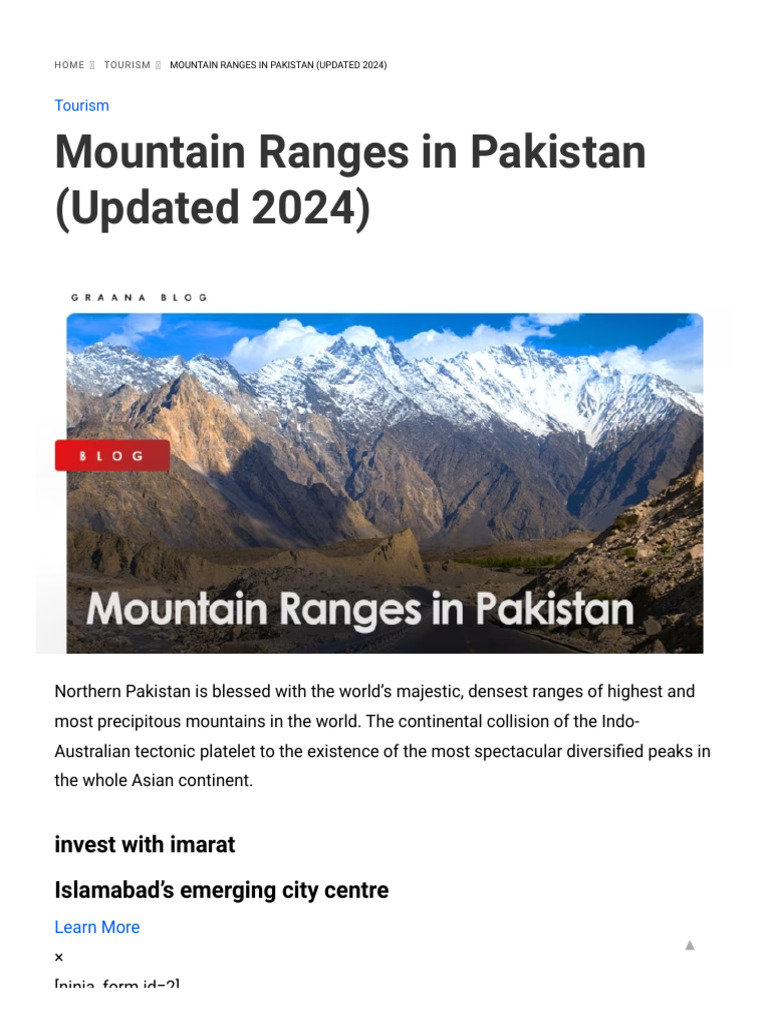 Mountain Ranges in Pakistan (Updated 2024) | PDF | Mountains | Travel