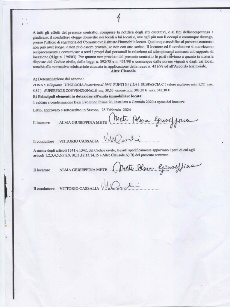 Contratto Cassalia Vittorio | PDF