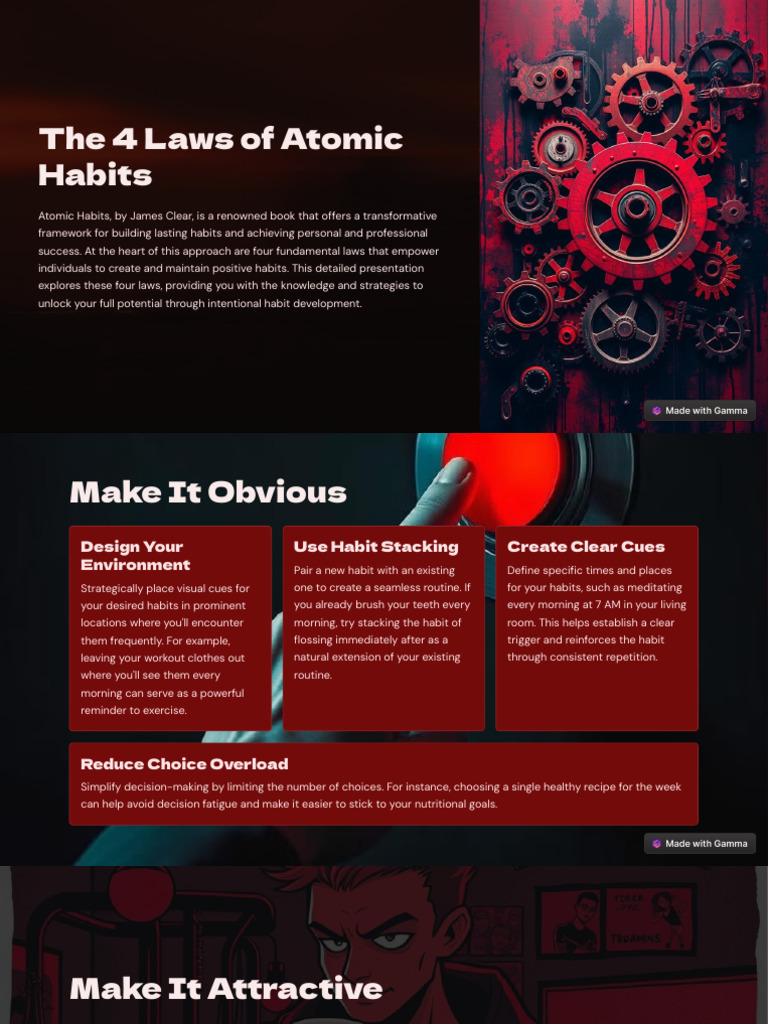 Four Laws of Atomic Habits Explained | PDF | Habits | Motivation