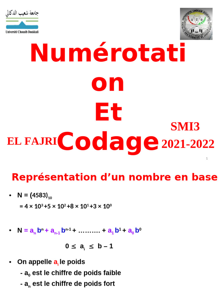 Numerotation Codage | PDF