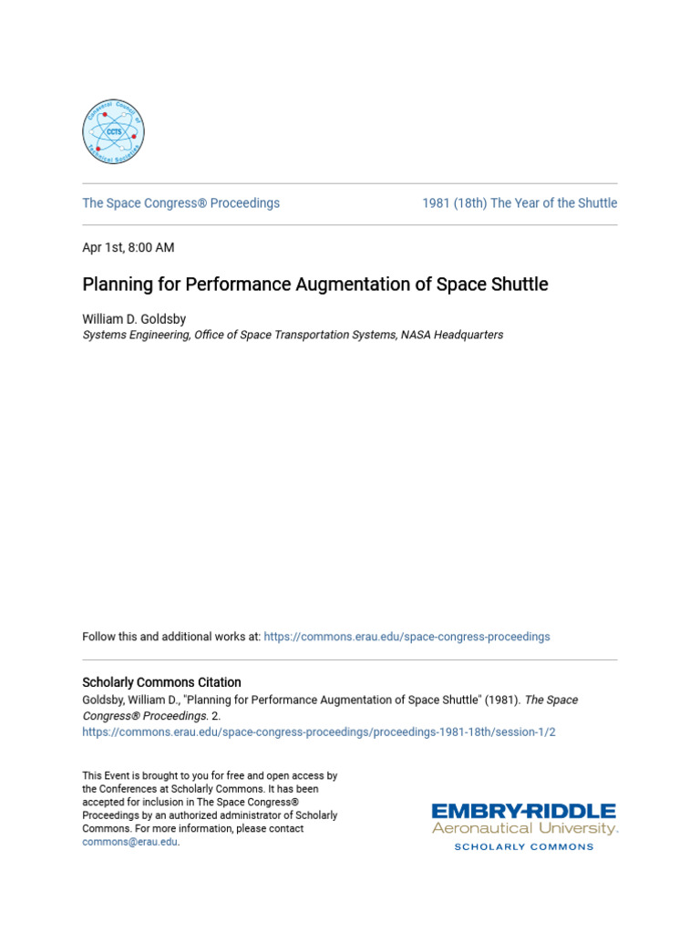 Planning For Performance Augmentation of Space Shuttle | PDF