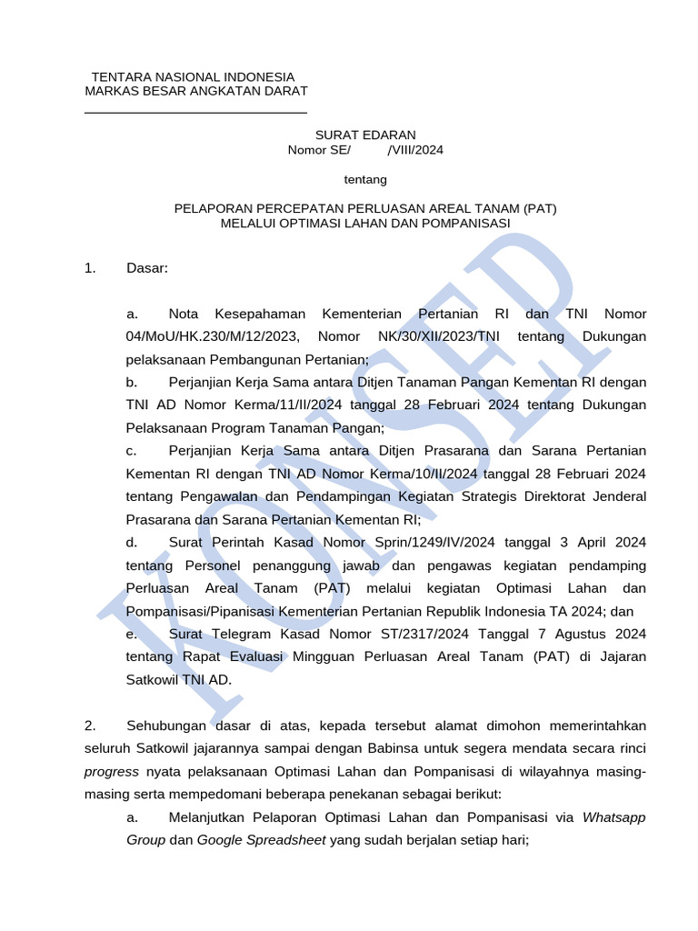 Konsep Surat Edaran Pelaporan Pat Format Baru 10082024 (21.44) | PDF