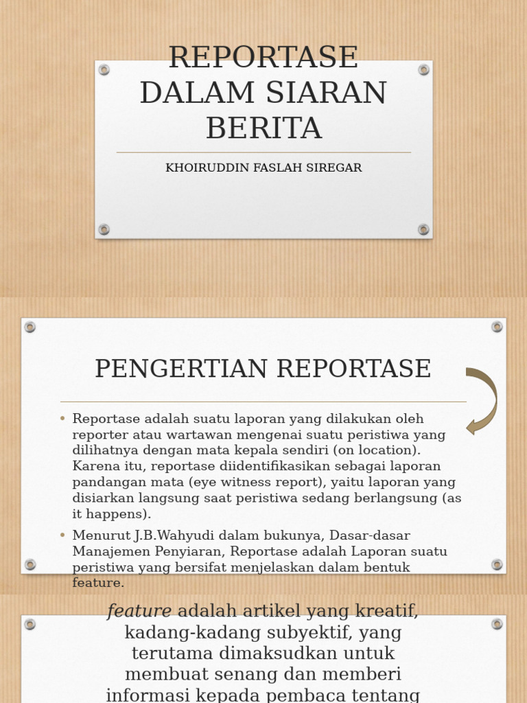 Reportase Dalam Siaran Berita | PDF