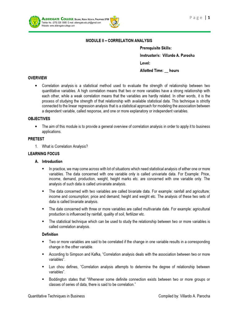 Module II - CA | PDF