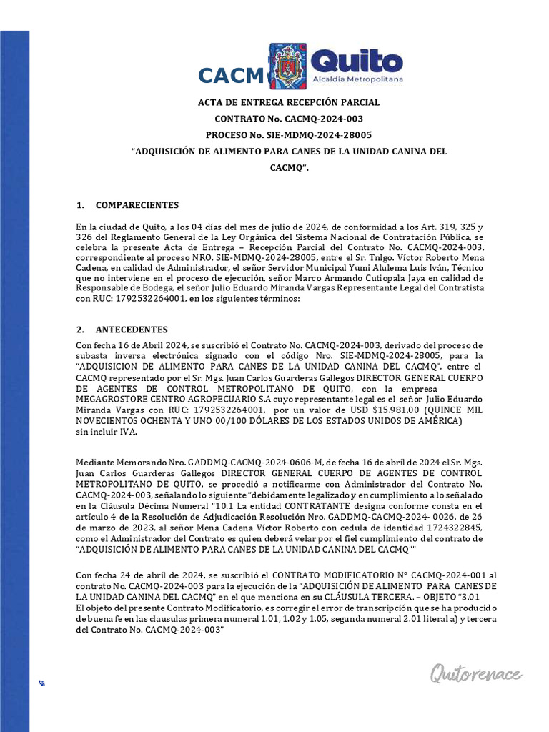 ACTA FINAL ENTREGA RECEPCIÓN PARCIAL-signed-signed-signed-signed (2) | PDF