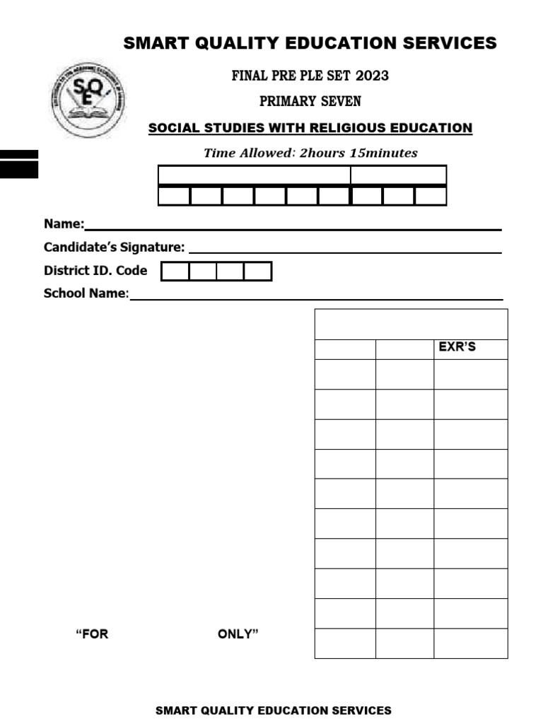 SST-FINAL-PRE-PLE-2023 | PDF