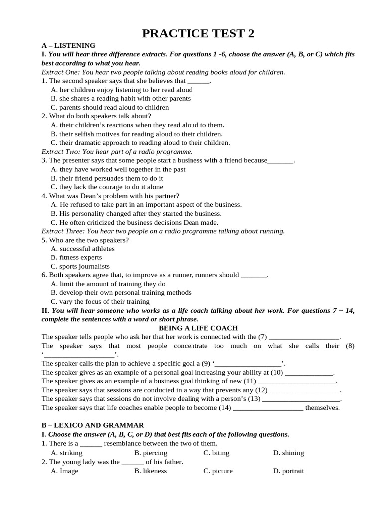 PRACTICE TEST 2 | PDF