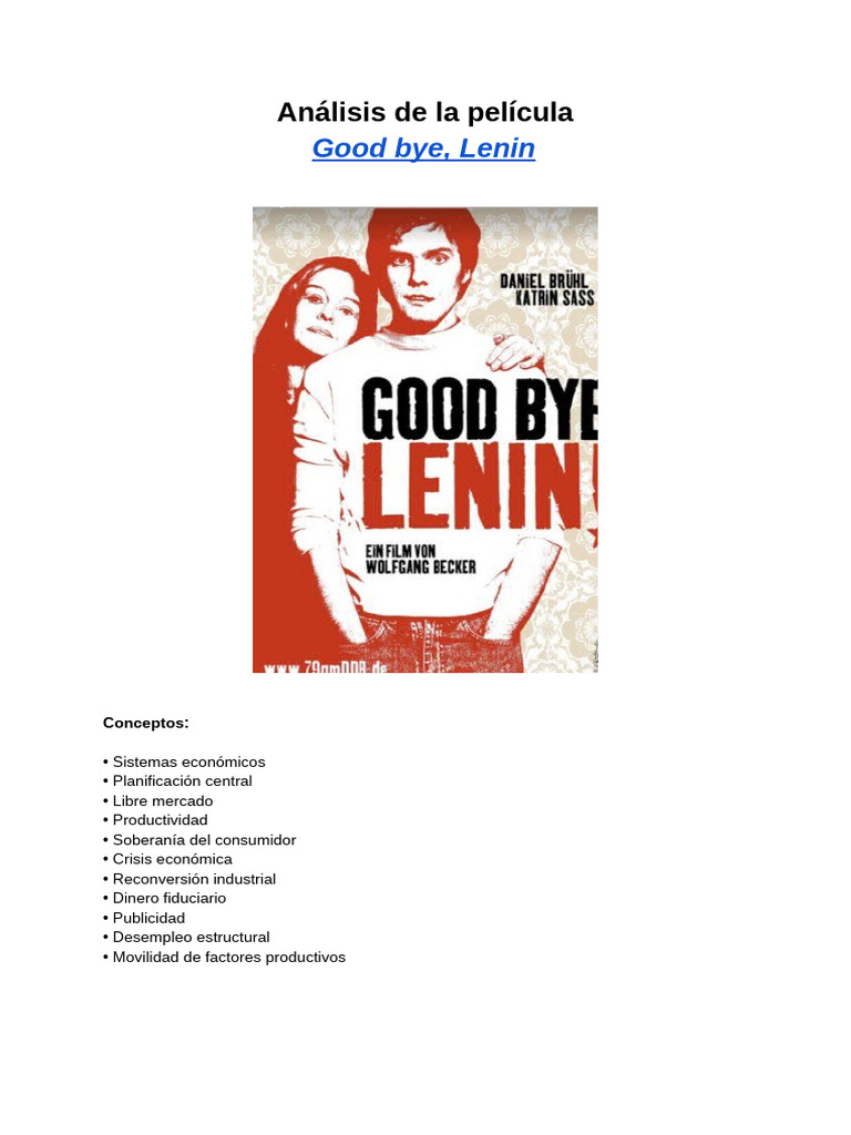 Análisis de La Película Good Bye, Lenin | PDF