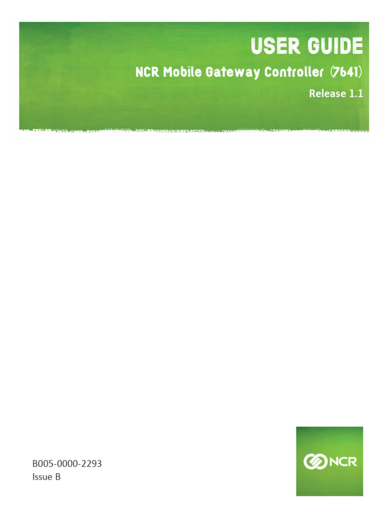 User Guide: NCR Mobile Gateway Controller 7641 | PDF