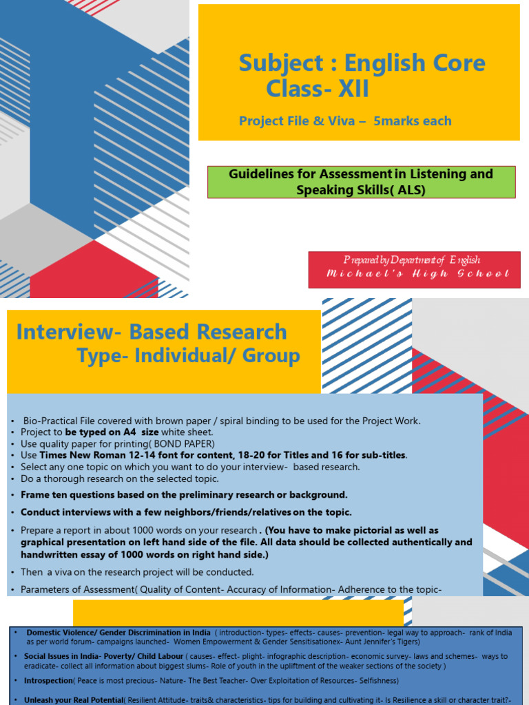 Guidelines for ALS Project Portfolio-2 | PDF