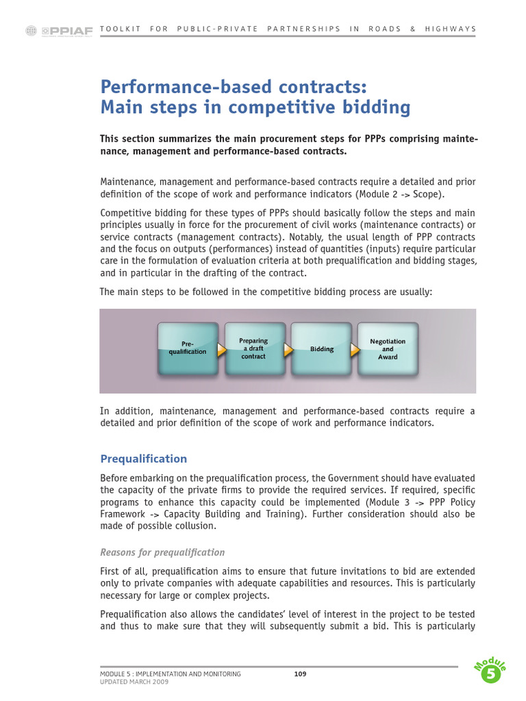 Performance-Based Contracts: Main Steps in Competitive Bidding | PDF