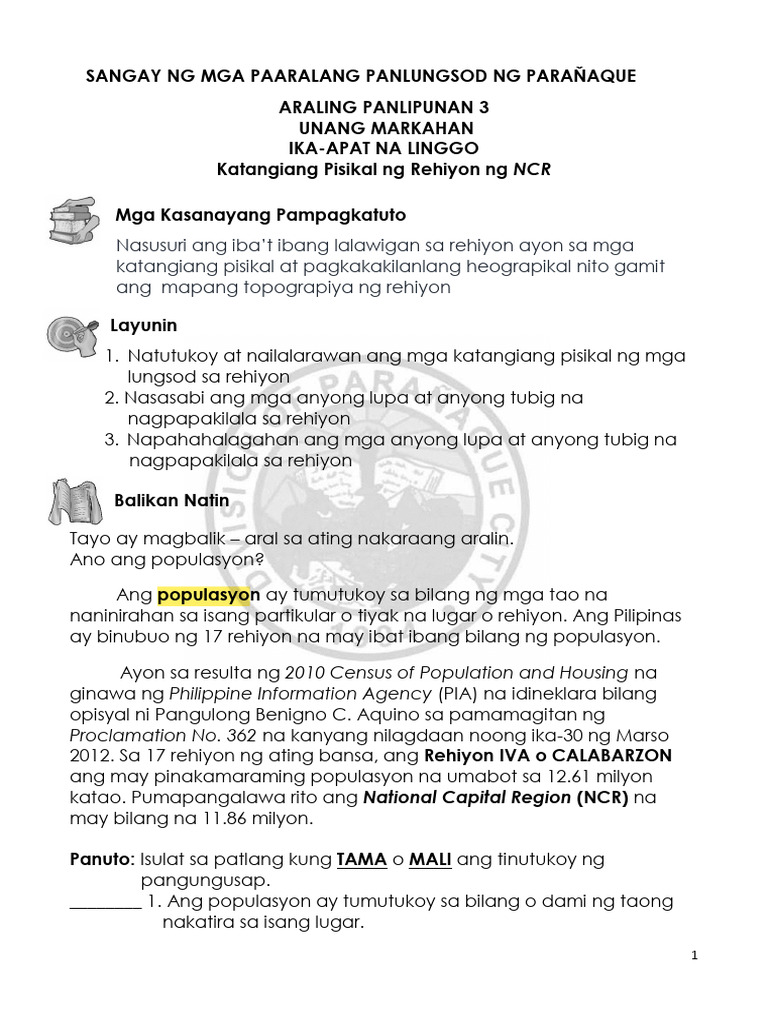 AP Grade3 Quarter1 Module Week4 | PDF