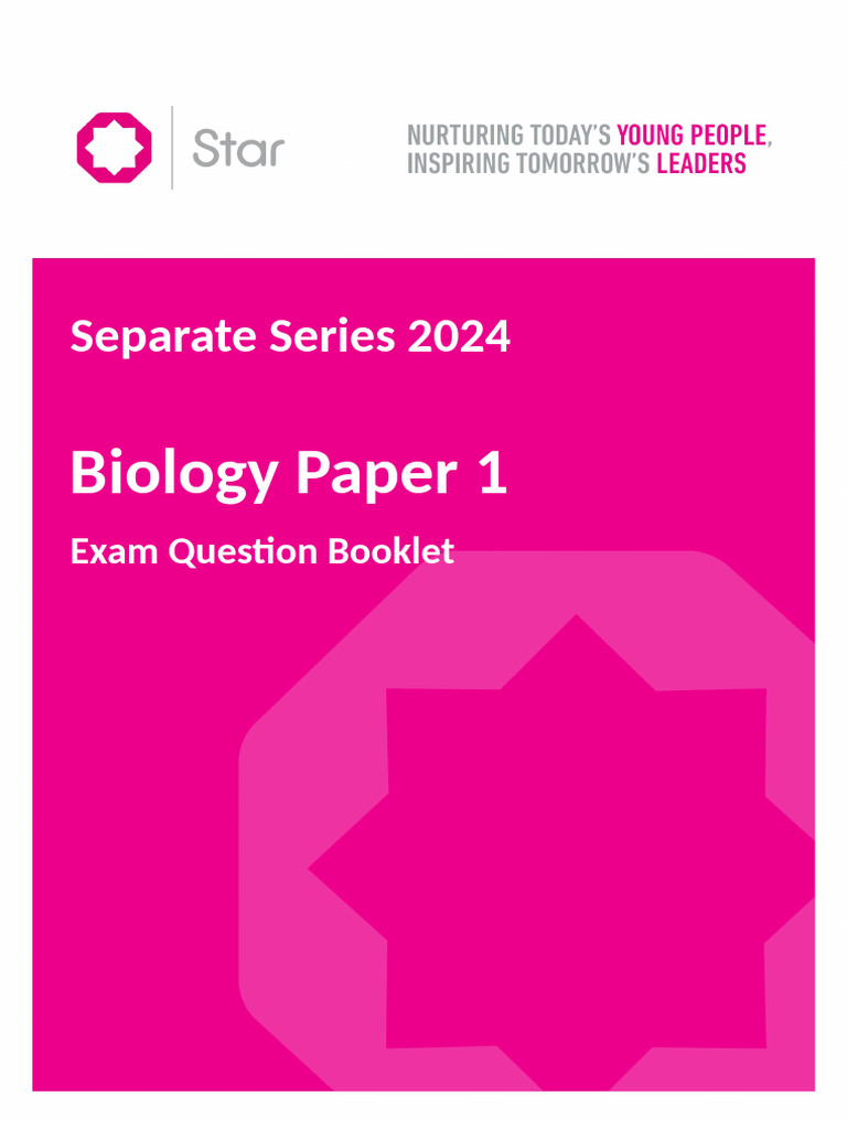 Separate Series - Biology Paper 1. Exam Question Booklet | PDF | Dominance (Genetics) | Zygosity