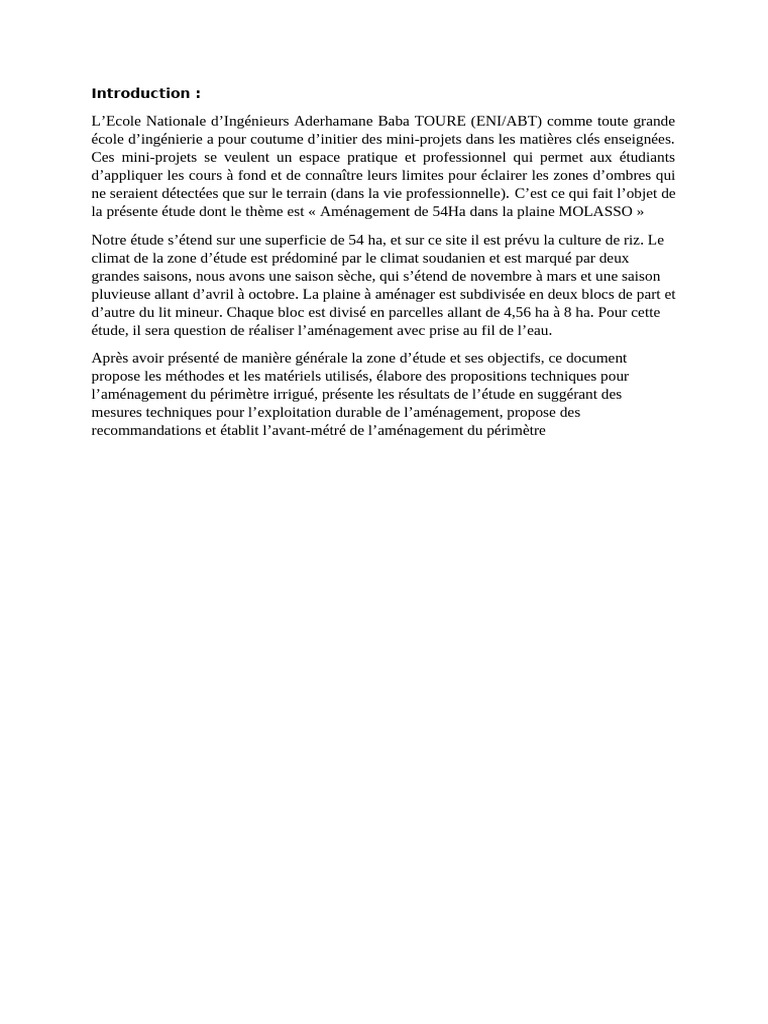 Mini Projet D'amenagement | PDF