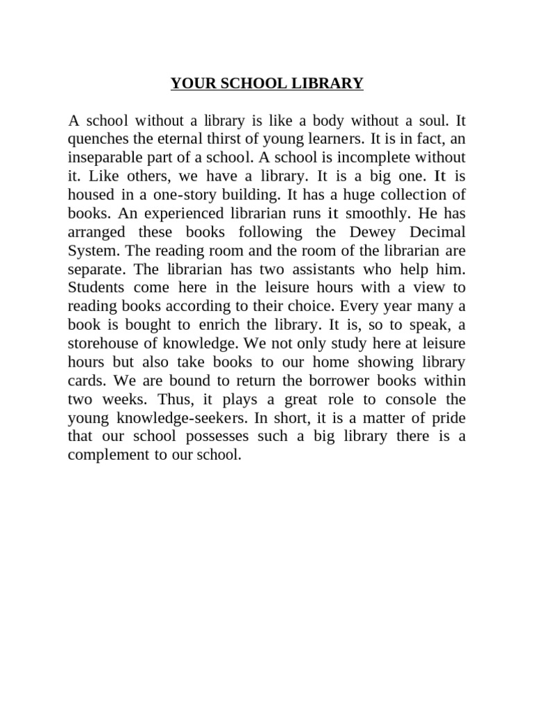 Your School Library Pdf