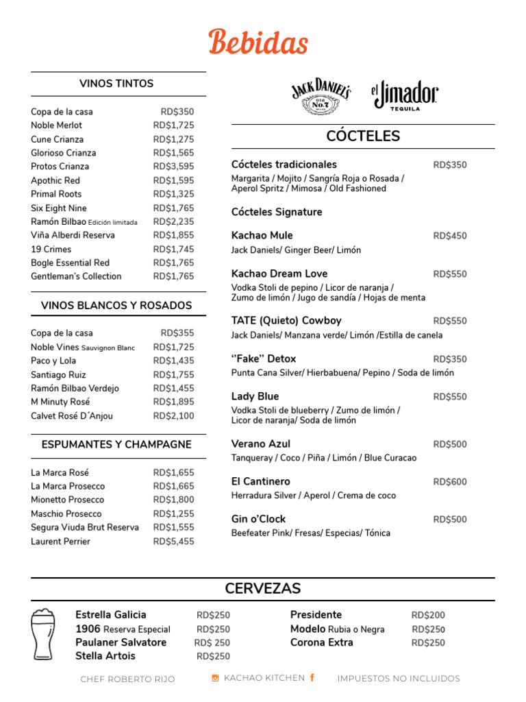 Menu Kachao Julio 2023 | PDF
