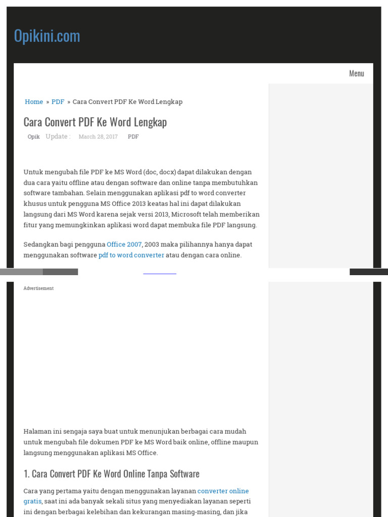 Cara Convert PDF Ke Word Lengkap | PDF