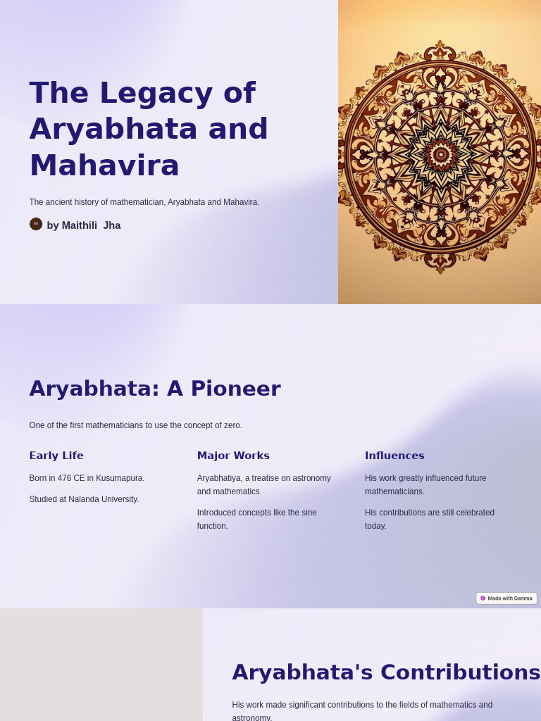 The Legacy of Aryabhata and Mahavira | PDF