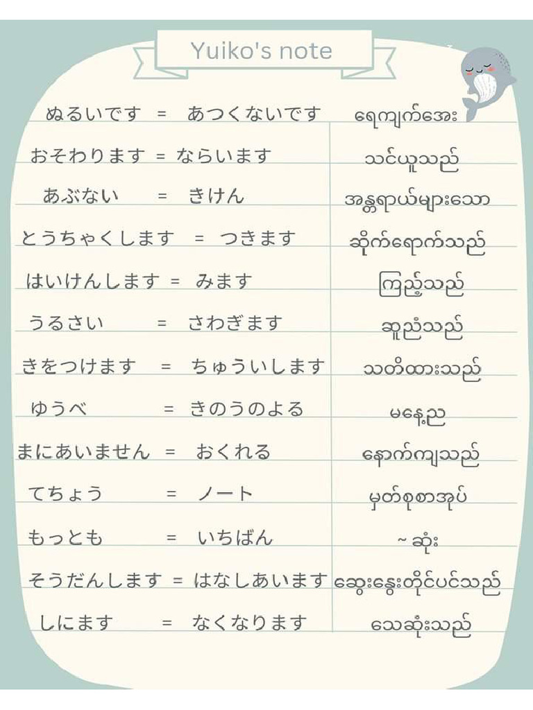 N4 Same Meaning by Yuiko's Note | PDF