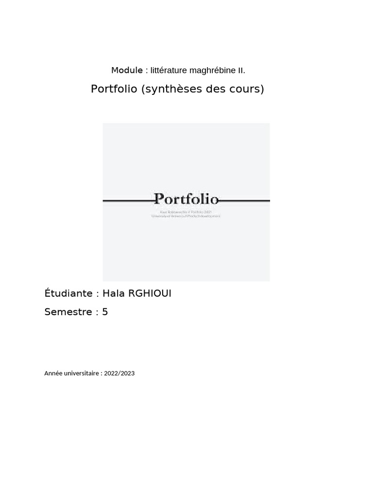 Module portfolio | PDF