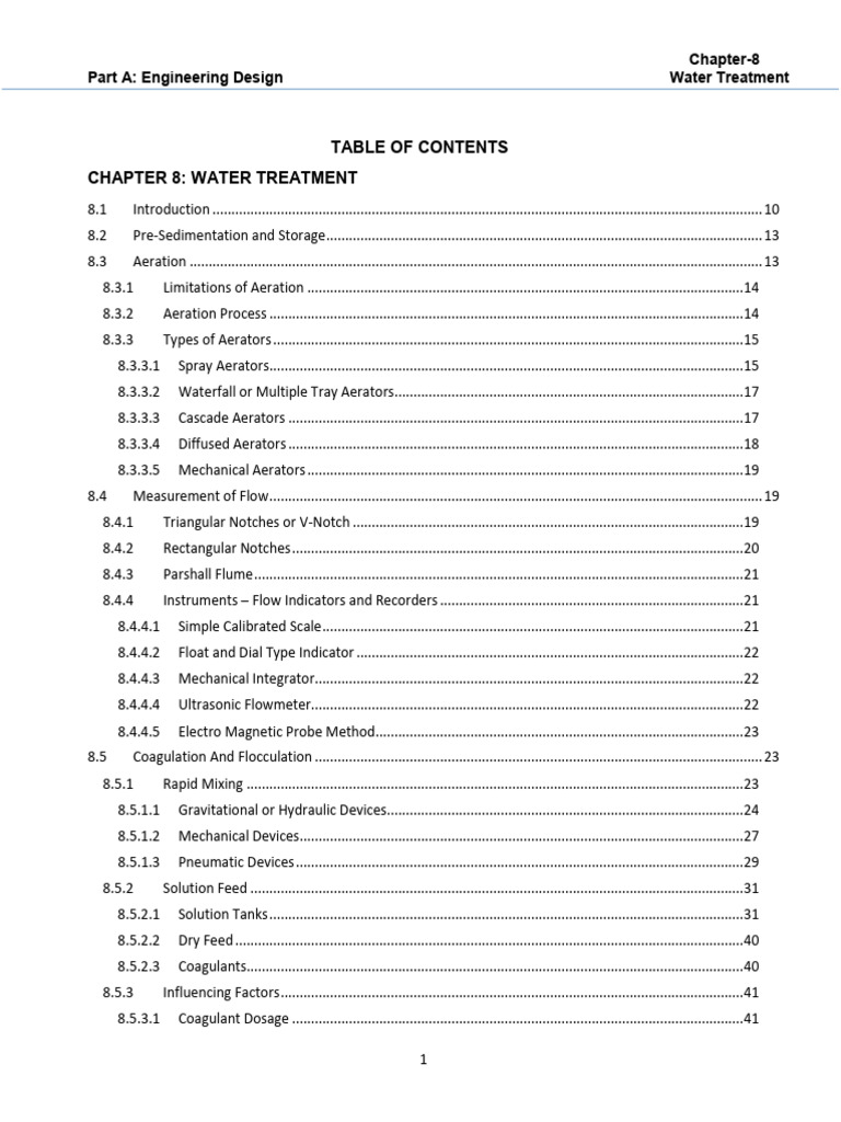 Part a Chapter 8 Water Treatment | PDF