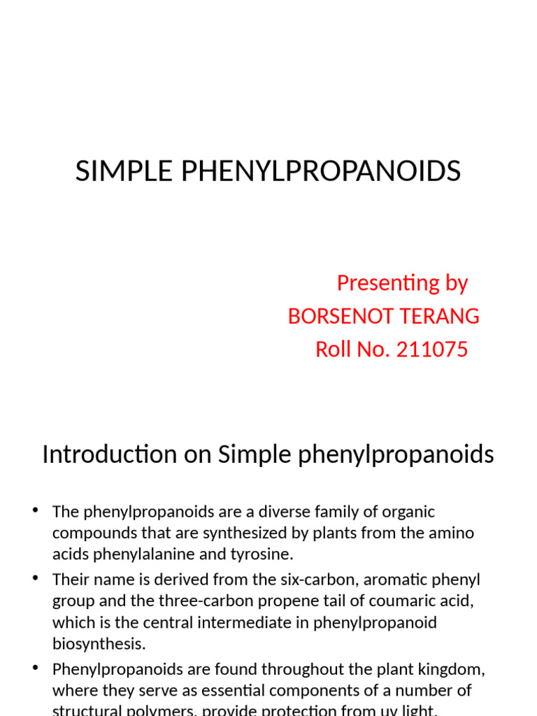Simple Phenylpropanoids | PDF