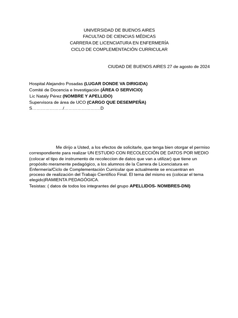 Modelo de Nota UBA | PDF