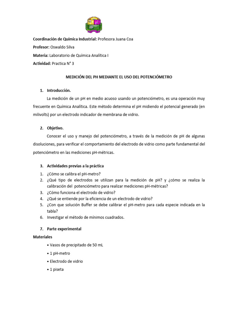 Practica 3 Lab QA - Medicion Del PH | PDF