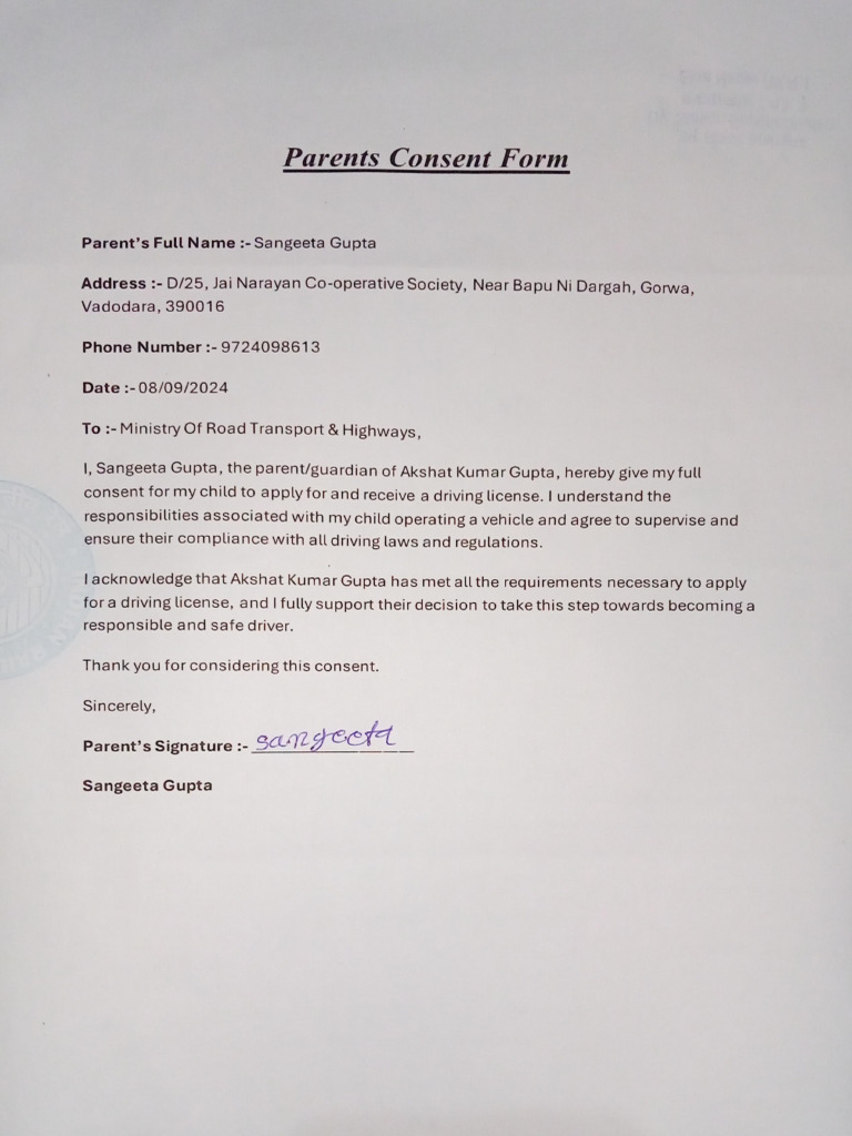 Parents Consent Form | PDF