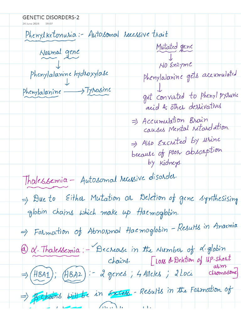 Genetics-13 Genetic Disorders-2 | PDF
