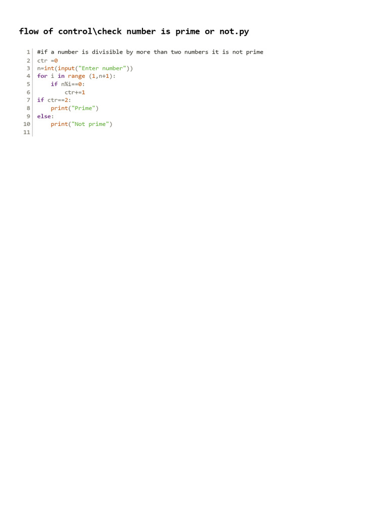 Check Number Is Prime or Not - Py | PDF