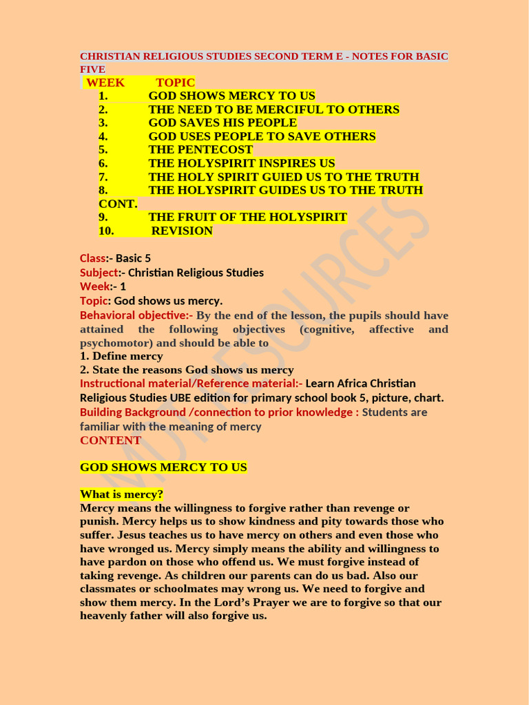 CRS Pry 5 E - NOTE (2ND TERM) | PDF