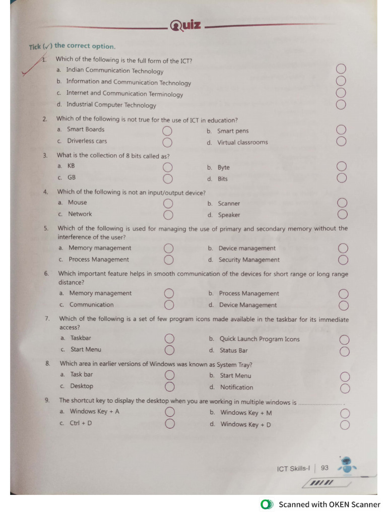 ICT Skills-1 Class-9 | PDF
