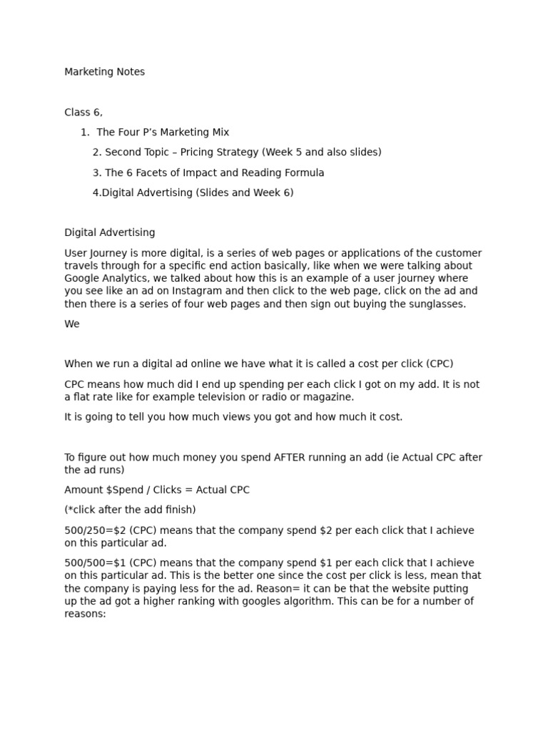 Marketing Notes | PDF