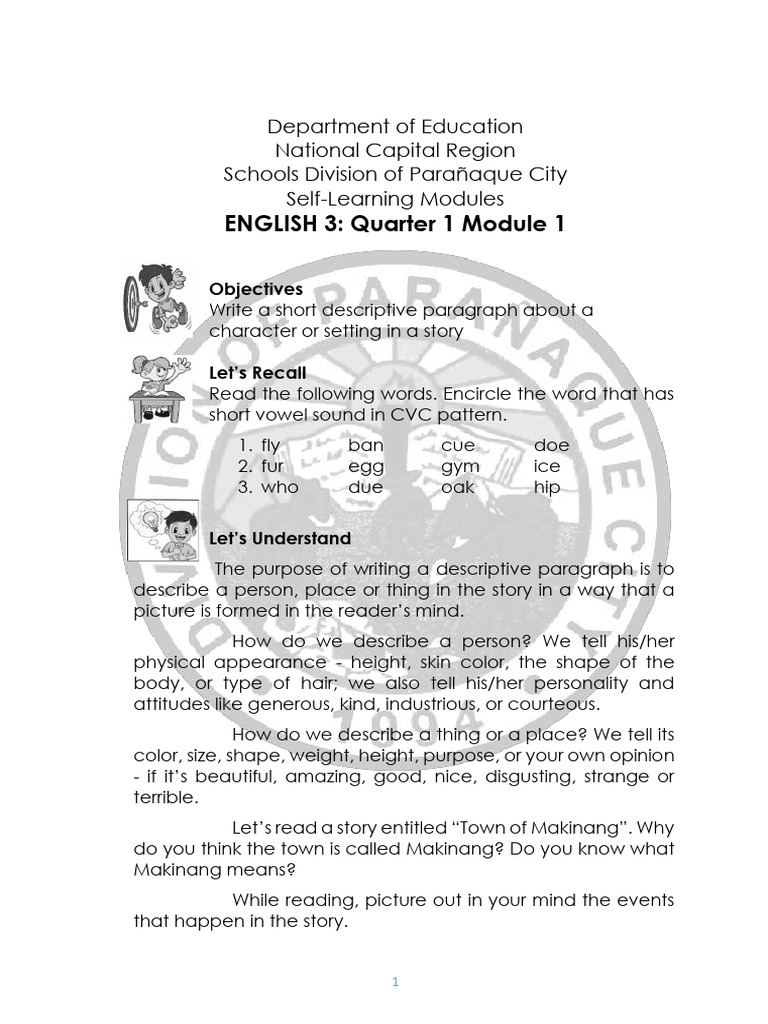 ENGLISH-3-QUARTER-1-MODULE-1-2 | PDF