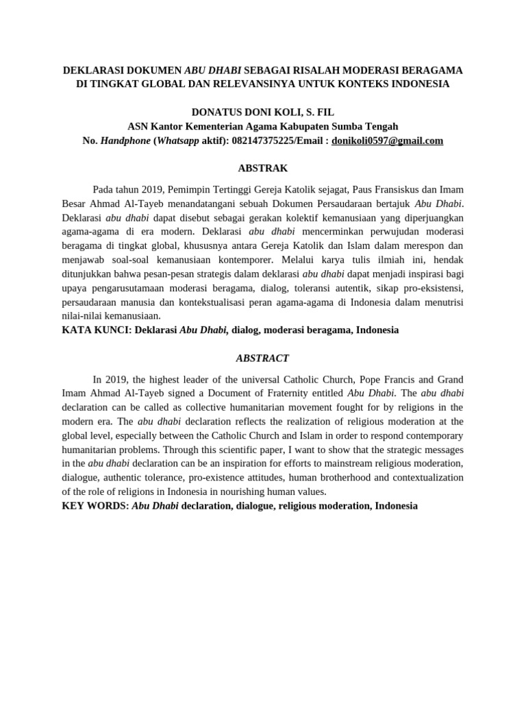 Abu Dhabi Abu Dhabi Abu Dhabi | PDF | Sejarah | Agama & Spiritualitas