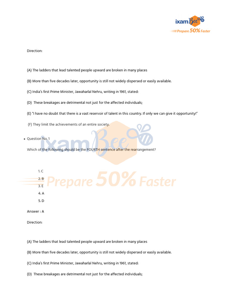 SEBI Grade A Officer 2024 Phase I Paper 1 Memory Based Paper | PDF ...