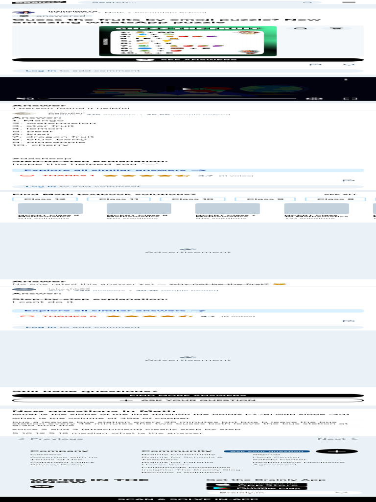 Guess The Fruits by Emoji Puzzle New Amazing Whatsapp Puzzle - Brainly - in | PDF | Computers