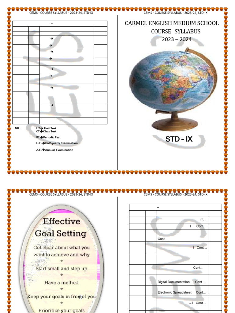STD Ix - Syllabus 2023 2024 - 240318 - 220702 | PDF