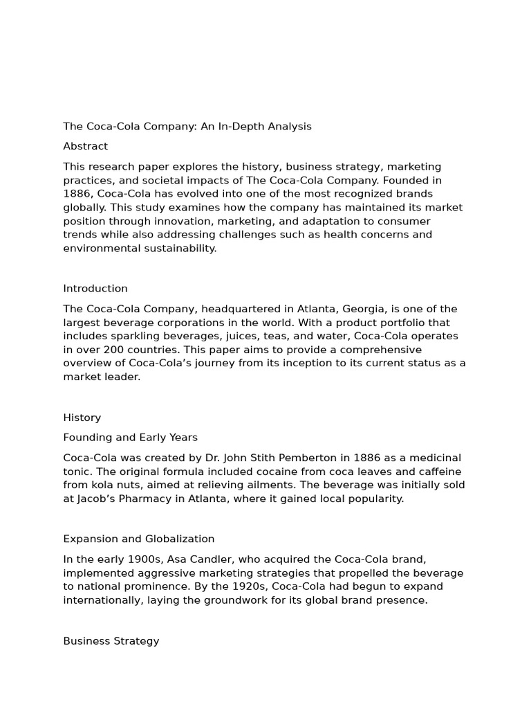 Cola Research | PDF