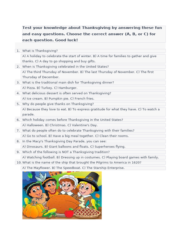 Thanksgiving 1 | PDF