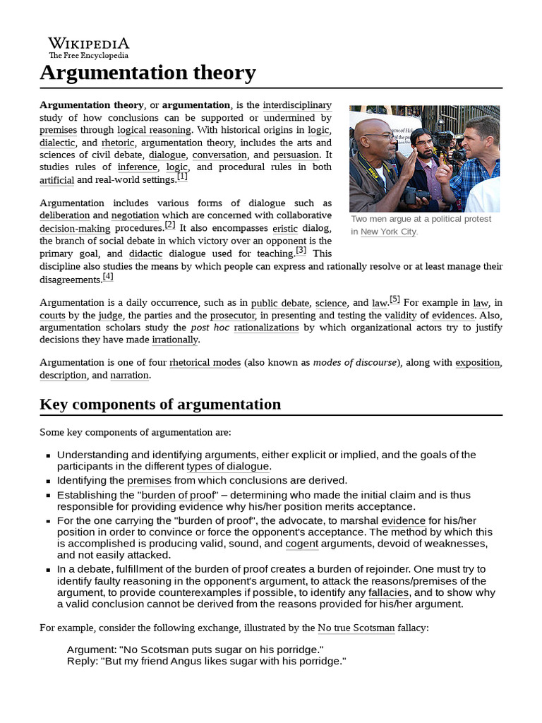 Argumentation Theory | PDF