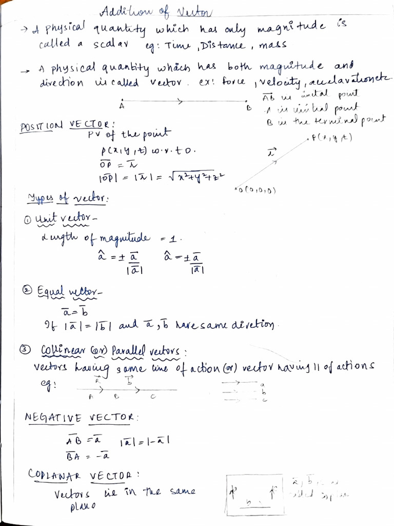Addition of vectors | PDF