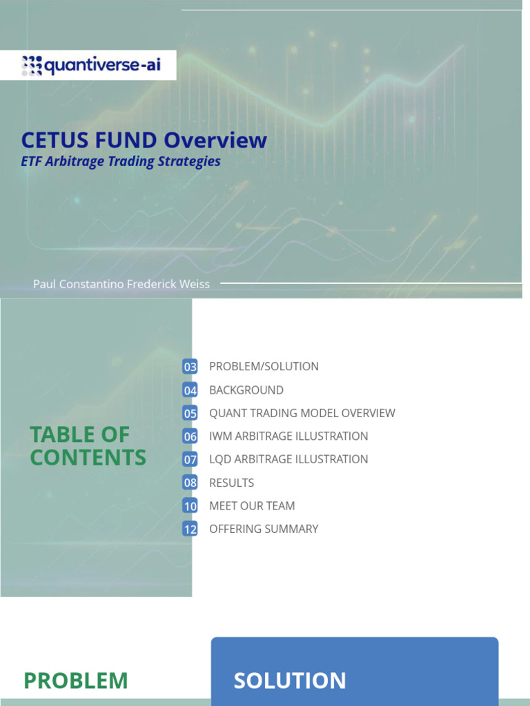 June 2024 Cetus Fund Investor Deck | PDF | Arbitrage | Business