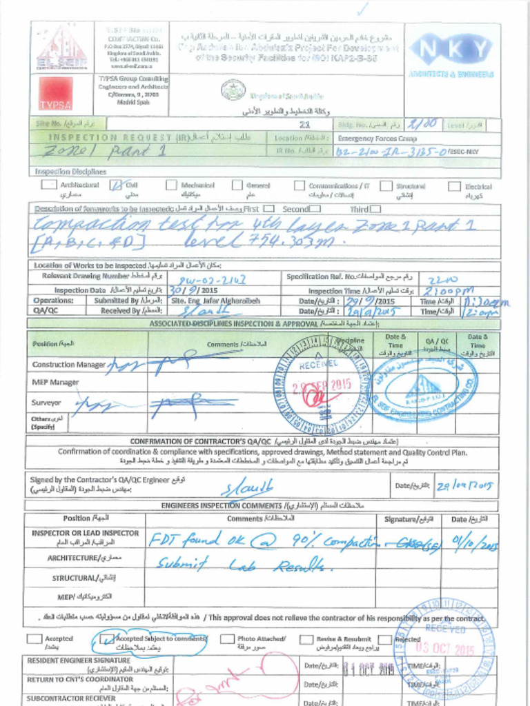 IR-132-3135-0 4th Layer Compaction Test at Zone 1 Part 1 A, B, C, D ...
